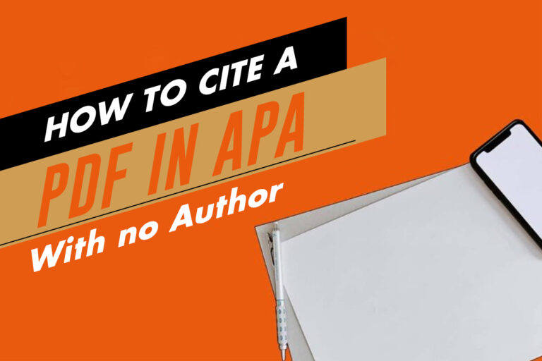 How To Cite A PDF In APA With No Author - Adazing