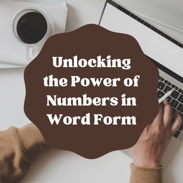 Unlocking the Power of Numbers in Word Form - Adazing