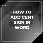 Cent Symbol in Word - Adazing