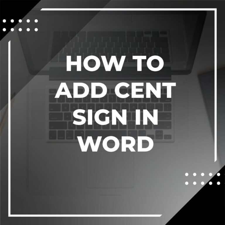 Cent Symbol in Word - Adazing