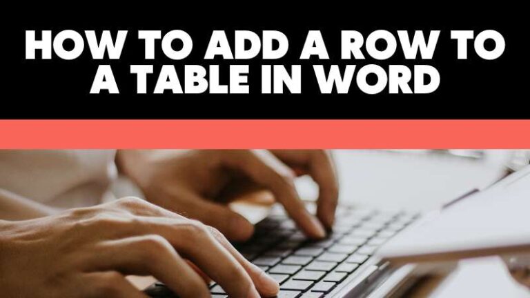 How to Add a Row to a Table in Word - Adazing