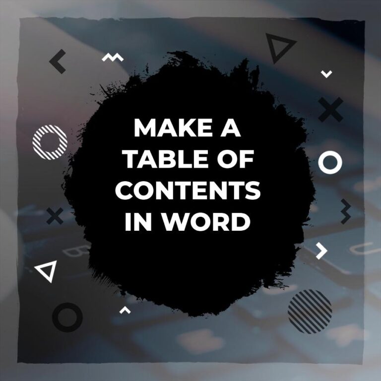 How to Create a Table of Contents in Word with Ease - Adazing