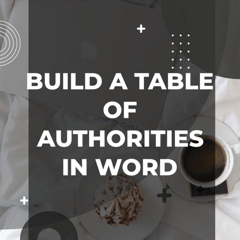 How to Create a Table of Authorities in Word - Adazing