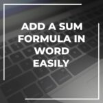 How to Insert Sum Formula in Word Effortlessly - Adazing