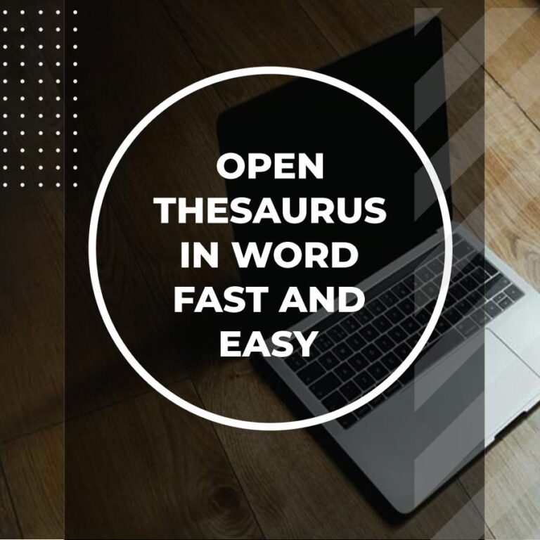 How to Open Thesaurus in Word - Adazing