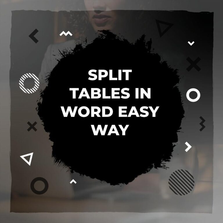 How to Split a Table in Word with Ease - Adazing