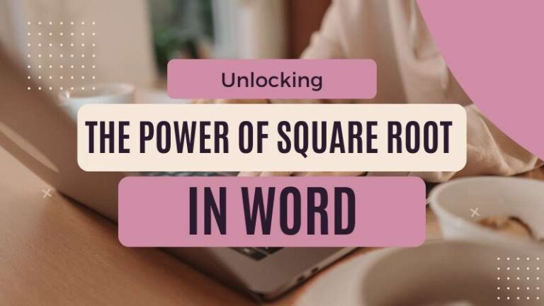 Unlocking the Power of Square Root in Word - Adazing