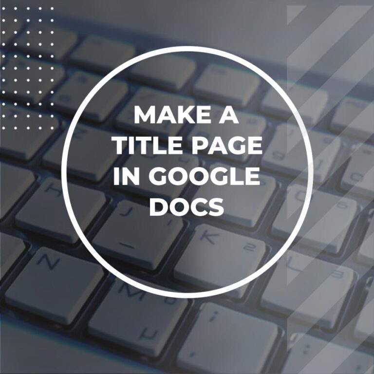 Comment ajouter une page de titre dans Google Docs - Adazing