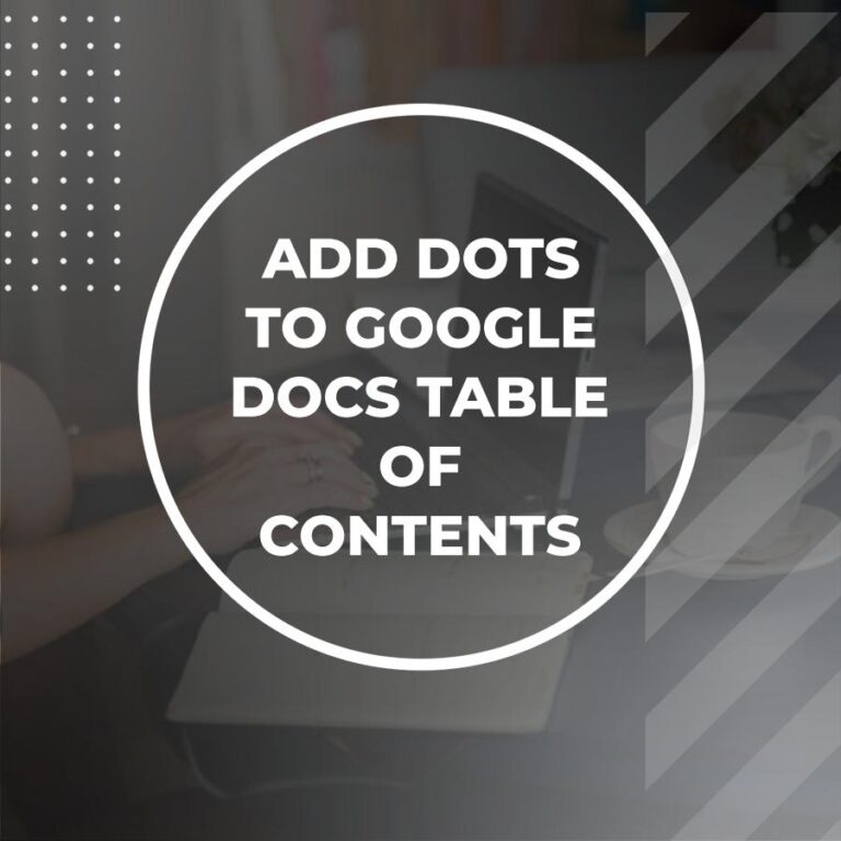 Как добавить точки в оглавление Google Docs - Adazing