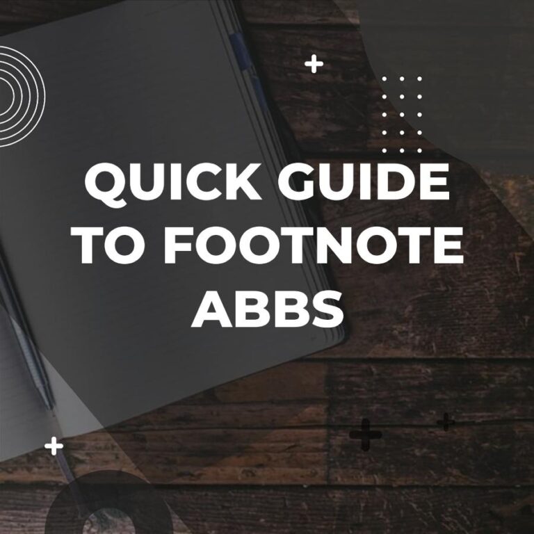 Footnote Abbreviations: Your Essential Guide to Clear Academic Writing ...